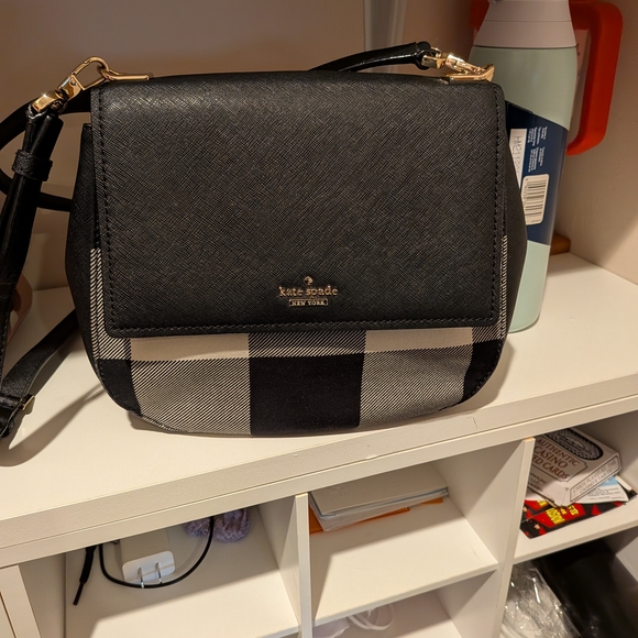 kate spade | Bags | Kate Spade Black And White Checkered Crossbody Bag ...